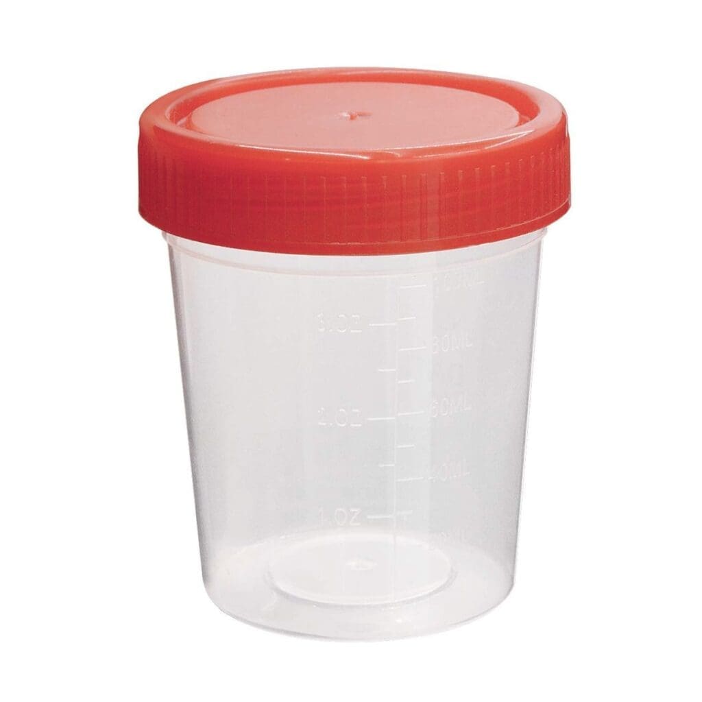 Frasco Estéril 120 ml Graduado | Tapa Roja Hermética